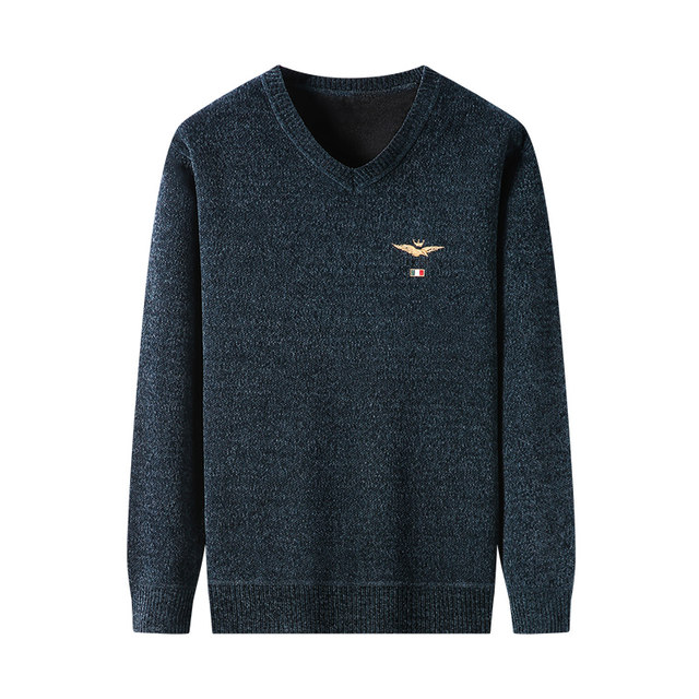 Sweater men's sweetheart neck autumn and winter trendy warm men's ...