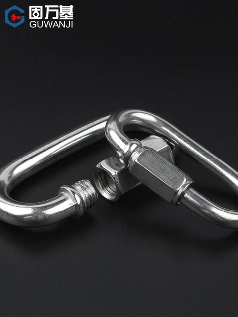 304 stainless steel quick connect ring chain buckle carabiner track ...