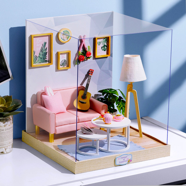 Handmade DIY assembled doll house ob11 doll simulation furniture model ...