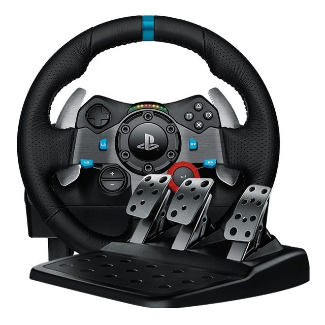 Logitech G29 racing simulator game steering wheel with pedal driving ...