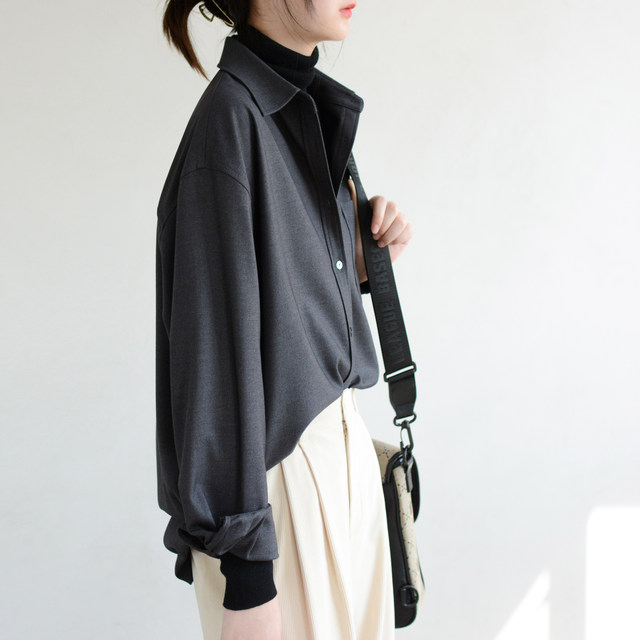 TRR original autumn and winter thick and warm high-end dark gray off ...