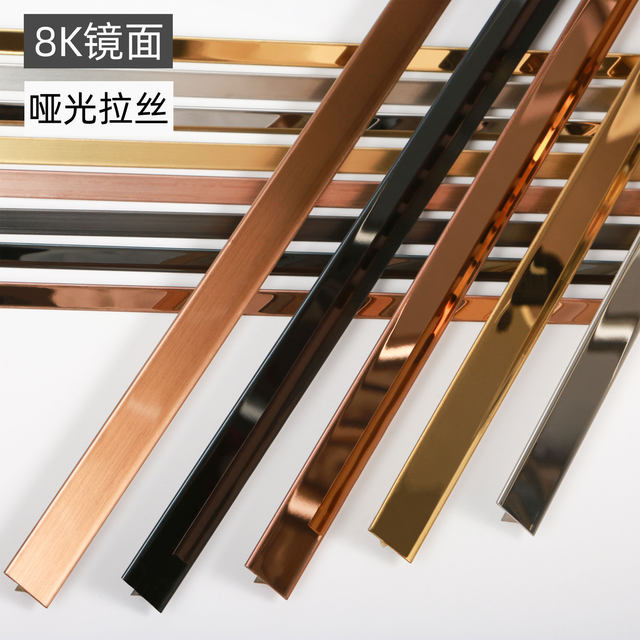 304 stainless steel T-shaped closing strips embedded background wall ...