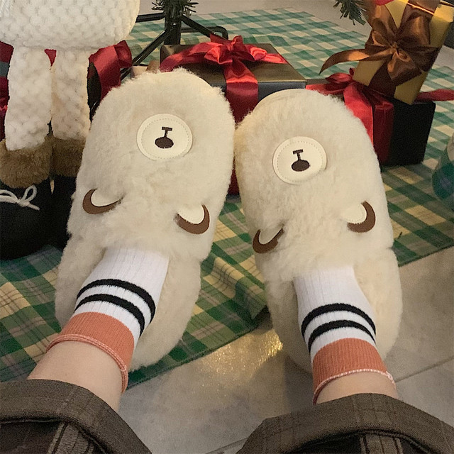 Korean couple's home anti-season slippery warm GAF all-inclusive plush ...