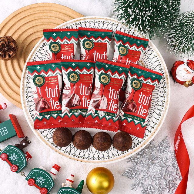 Christmas candy truffle shaped dark chocolate creative gift internet ...