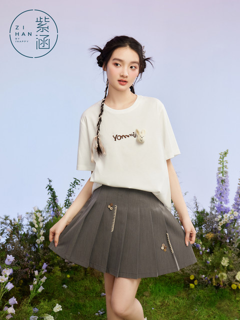 Zihan embroidered three -dimensional doll T -shirt female summer new ...