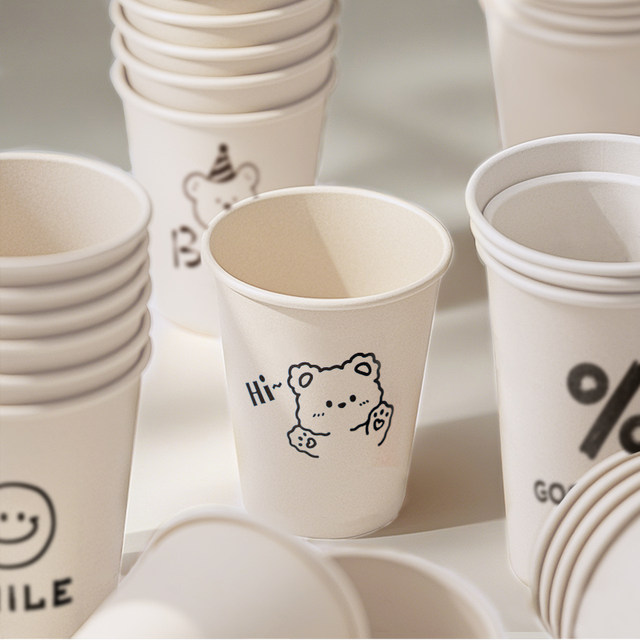 Disposable paper cup thickened household ins Feng Shui cup high-end ...