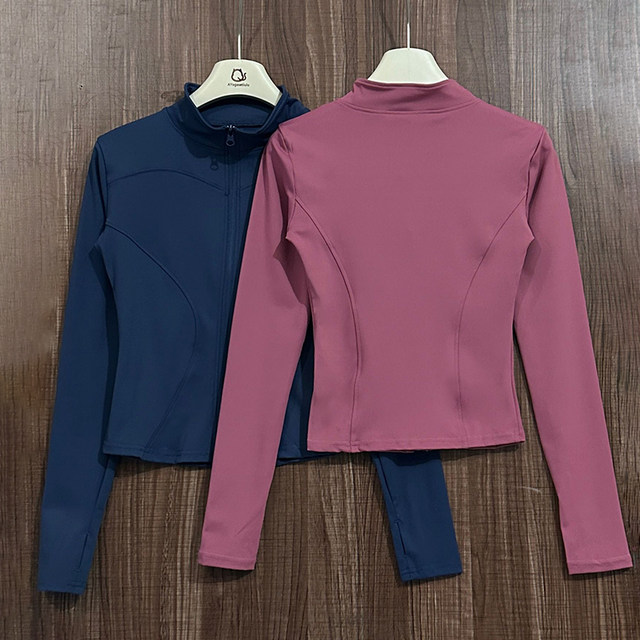 Yoga jacket women's sports autumn and winter outdoor tight-fitting ...