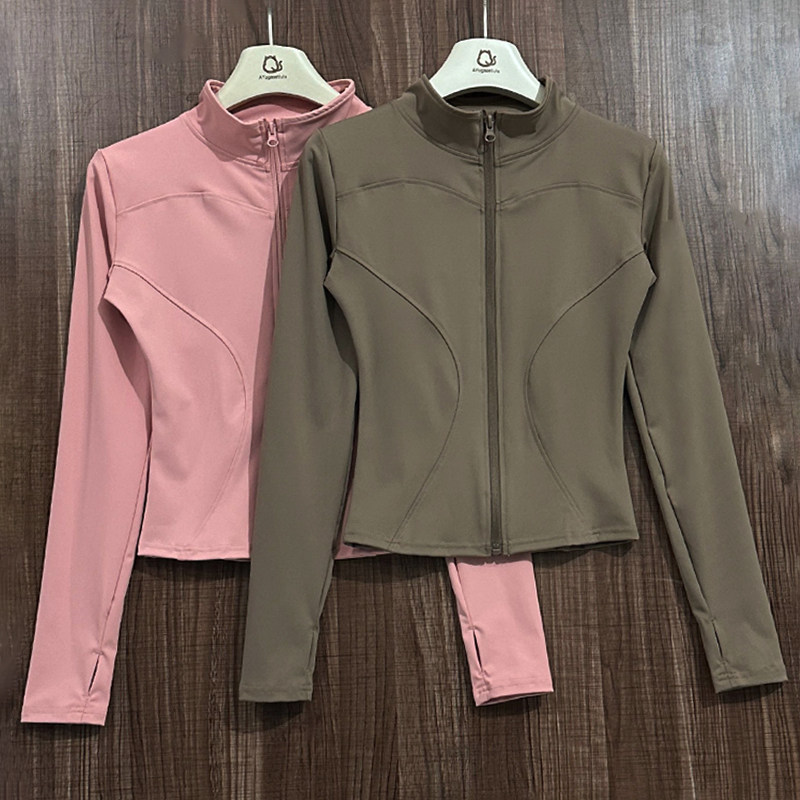 Yoga jacket women's sports autumn and winter outdoor tight-fitting ...