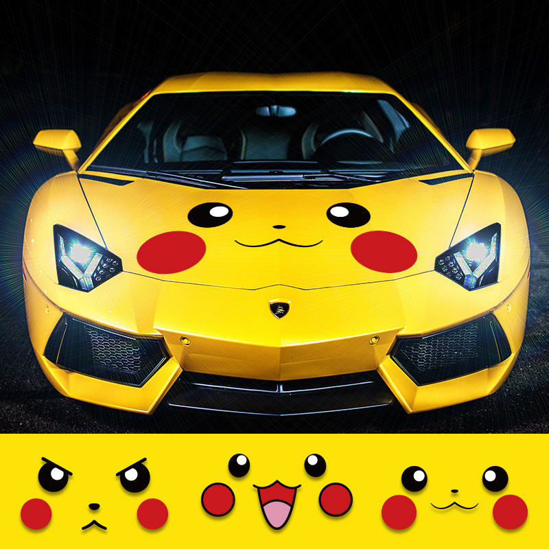 Adesivo per auto pikachu cartoon per la decorazione di auto elettriche