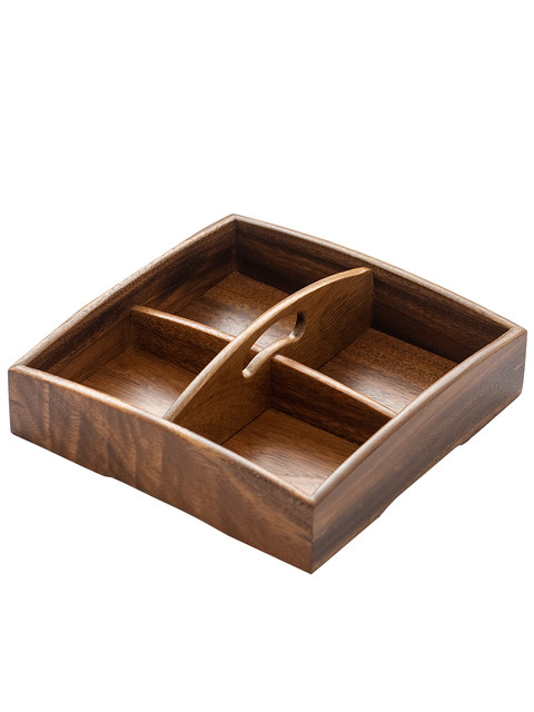 Walnut solid wood dumping dry fruit box wooden candy box living room ...