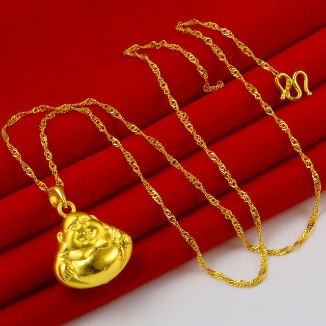 Genuine gold necklace 9999 pure gold for men and women pure gold set ...