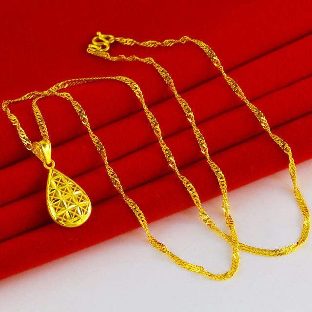 Genuine Gold Necklace Pendant Women's 9999 Foot Gold Chain Pure Gold ...