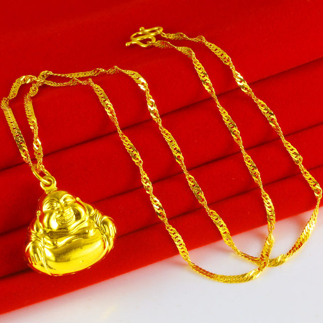 Genuine gold necklace 9999 pure gold for men and women pure gold set ...