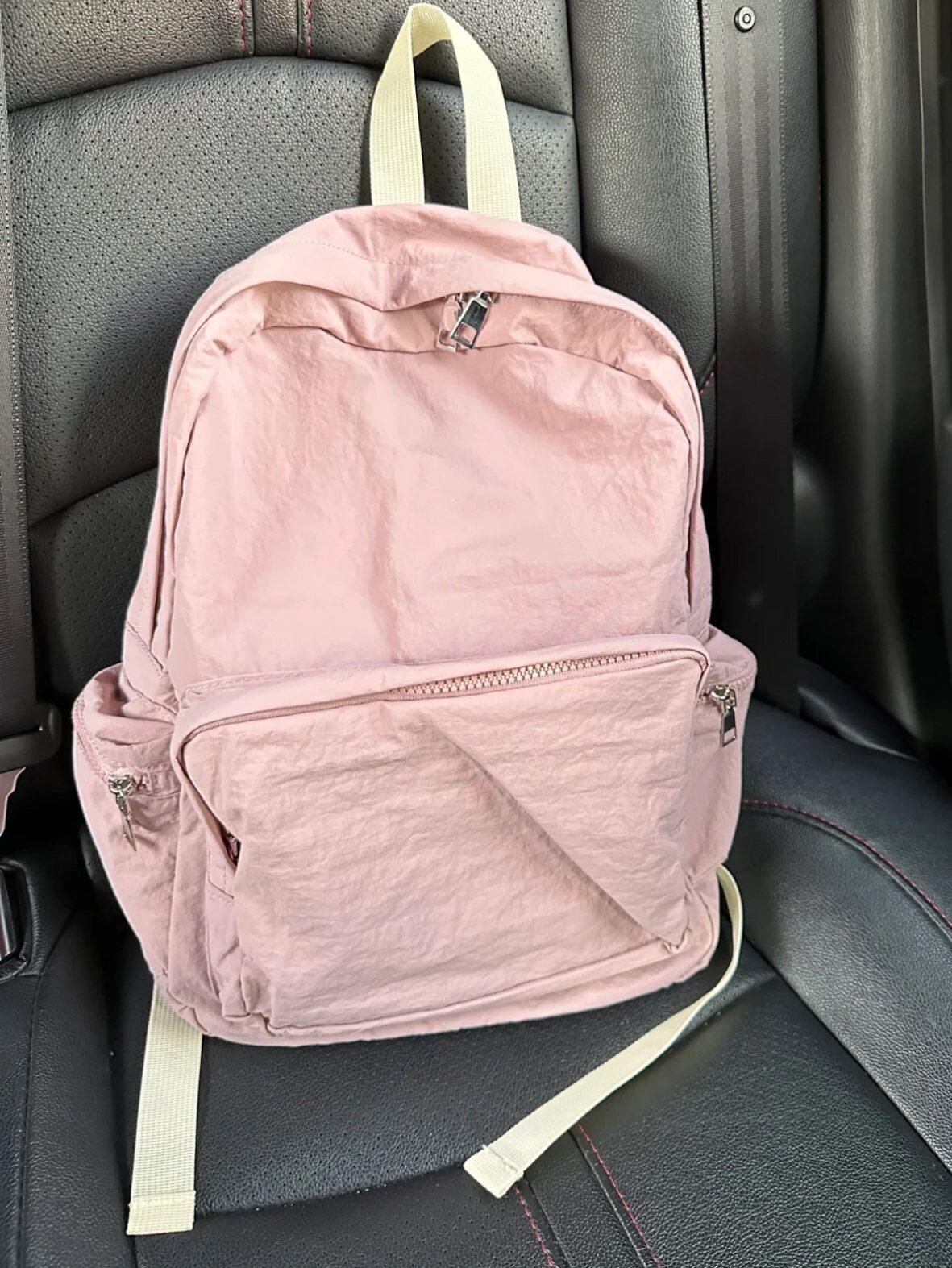 High-end sense! ins simple waterproof nylon backpack women's 2024 ...