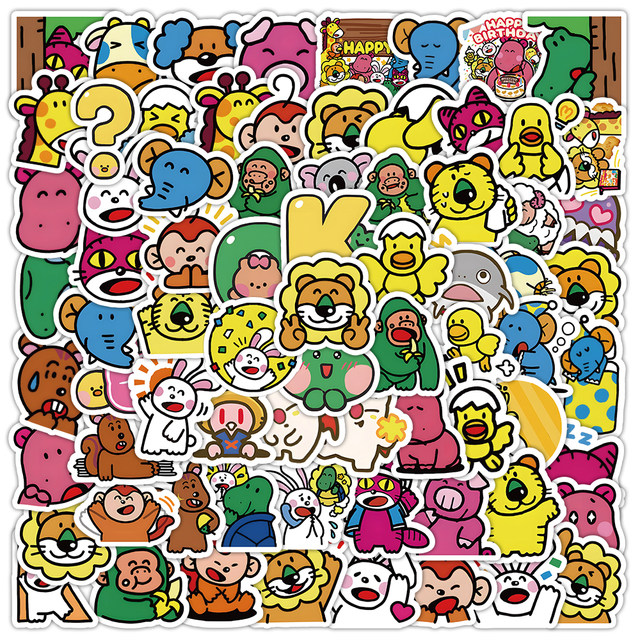 Fun educational small animal stickers waterproof cartoon cute small ...