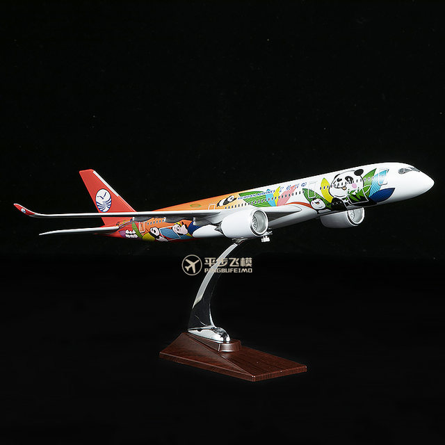 47CM Sichuan Airlines Panda Airbus A350 simulation aircraft model civil ...