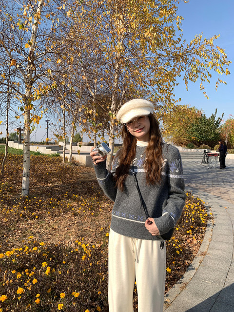 Whystudio Feir Island Sweater Retro Hook Flower Female Women's Winter ...