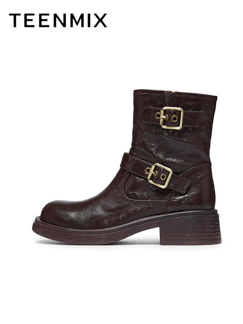 Tianmeiyi retro western boots thick sole knight boots women's fashion ...