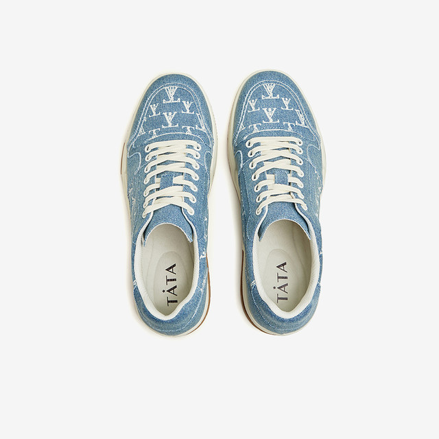 Tata casual thick-soled sneakers men's trendy retro blue high-top ...