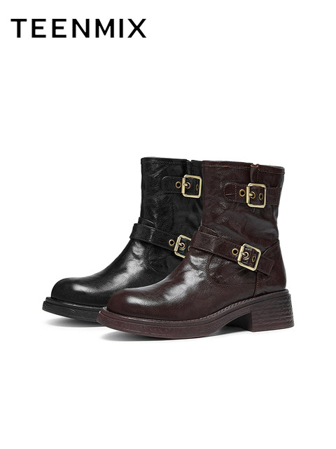 Tianmeiyi retro western boots thick sole knight boots women's fashion ...