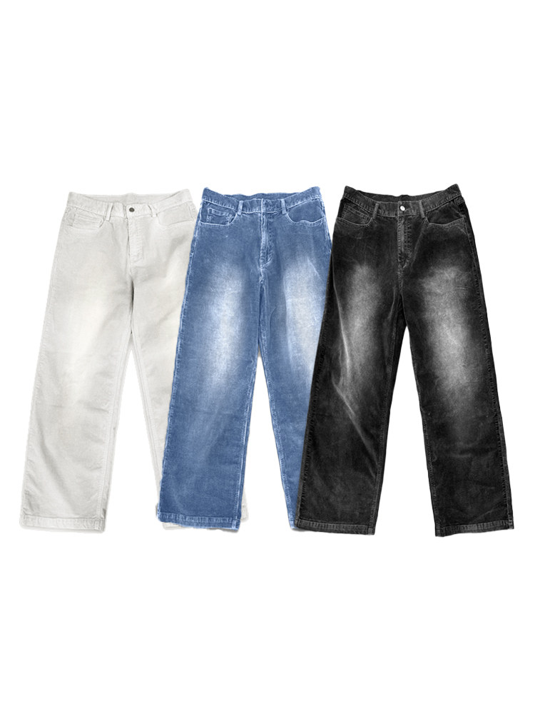 Wanna Lab 25Ss Ultra-Soft Enzyme-Washed Corduroy Pants Denim Washed ...