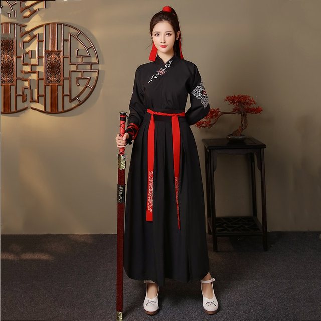 Ancient costume martial arts style Hanfu female Han element Chinese ...