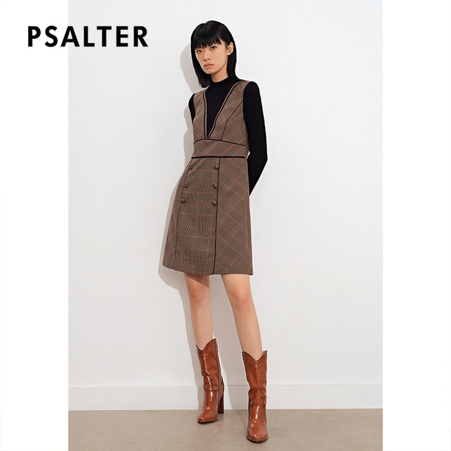 PSALTER Psalm Winter Waist Slim Slim Plaid Dress