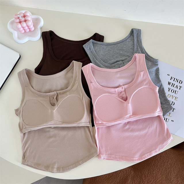 Women's rayon vest Korean version niche inner wear autumn and winter ...