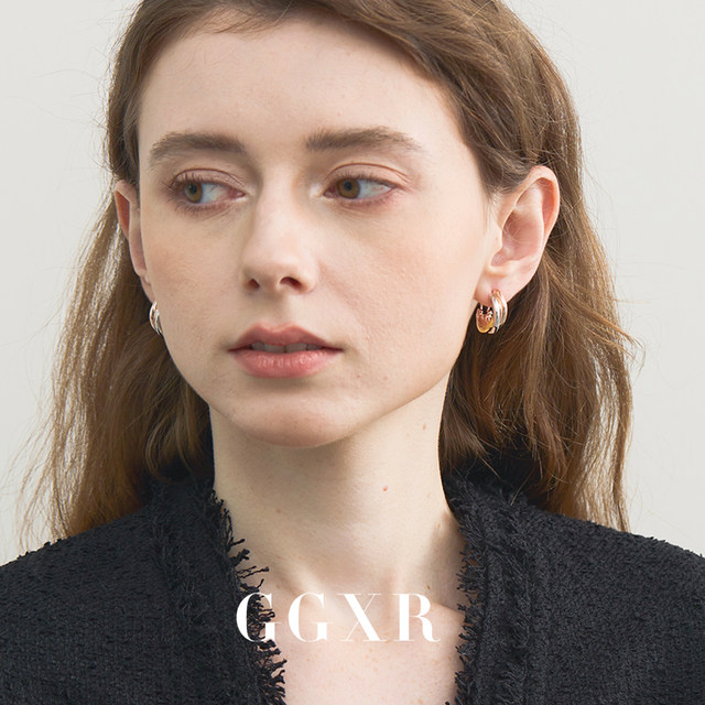 GGXR three -color earrings twist ear ring -free earless ear clip