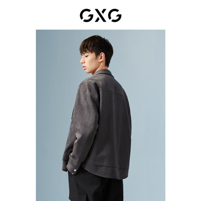 GXG Men's Dark Gray Lapel Jacket 22 Fall New Urban Outdoor Series