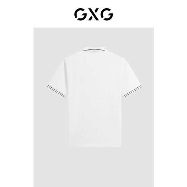 GXG men's 24 summer new product contrasting embroidery, fashion casual lapel POLO shirt men's ...