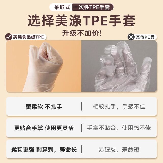Disposable gloves TPE food -grade catering special thick plastic baking ...