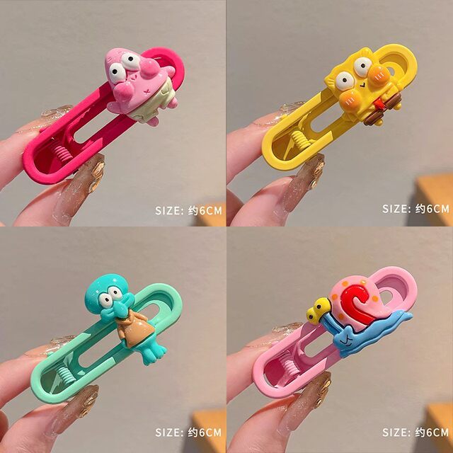 Dopamine Spongebob Cute Hairpin Female Bangs Broken Hair Organizer ...