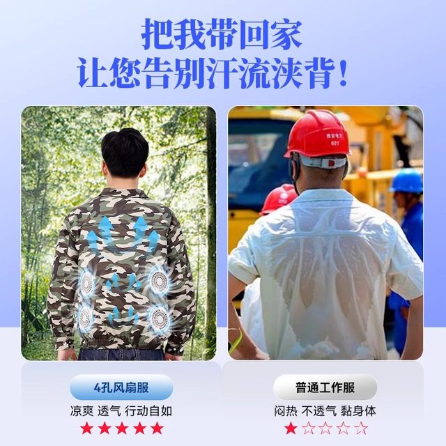 Summer cooling air-conditioning clothing men's clothing with fan ...