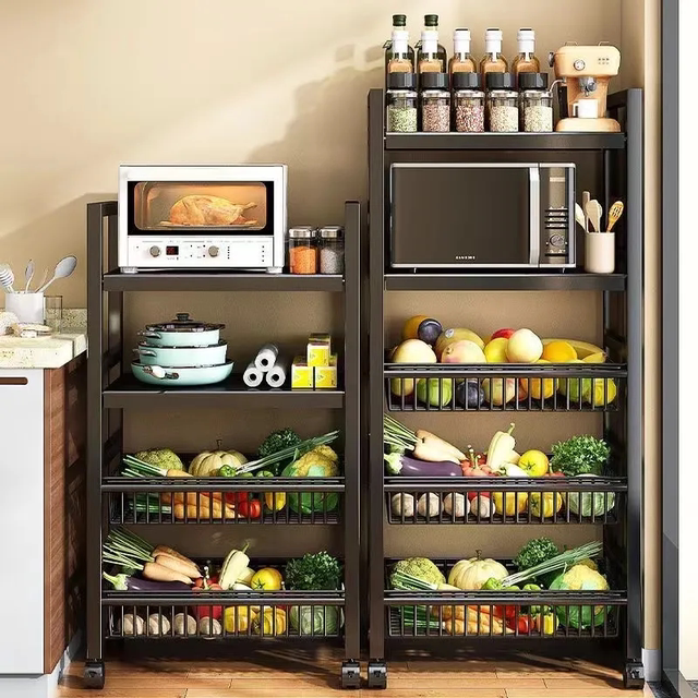 Kitchen rack floor-standing multi-layer vegetable basket vegetable ...