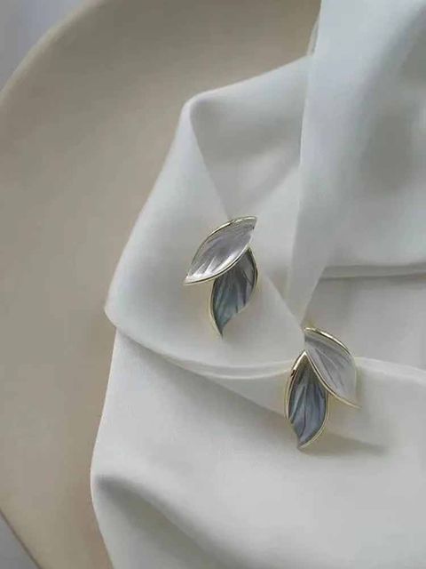 2024 New Simple INS Leaf Earrings Leaf Earrings Personal Earrings Niche ...