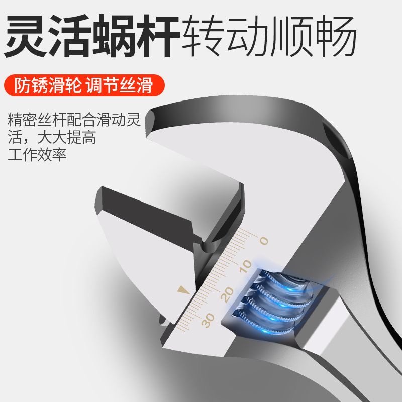 Jumansi 10/12 Inch Adjustable Wrench - Chrome Vanadium Alloy Steel