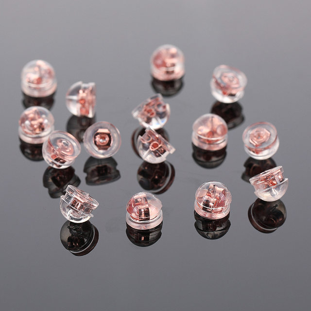 Silicone ear plugs, anti-falling gold earring plugs, ultra-tight, gold ...