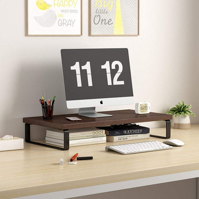Computer elevated monitor bracket pad base desktop storage rack bracket ...