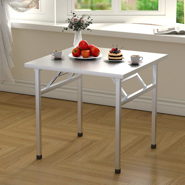 Thick stainless steel folding table home dining table night market ...