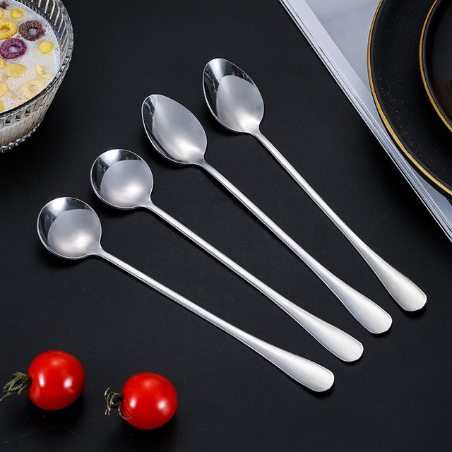 Two-pack of mixing spoons with pointed round handles for independent ...