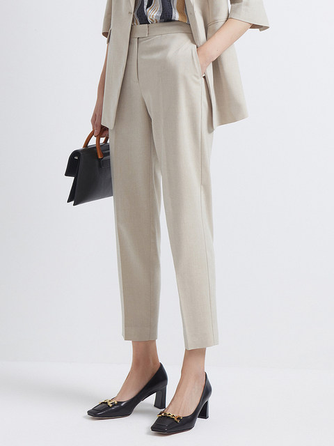 INSUN Enshang Summer Nutish Skin Neutral Color Small Foot Suit Pants