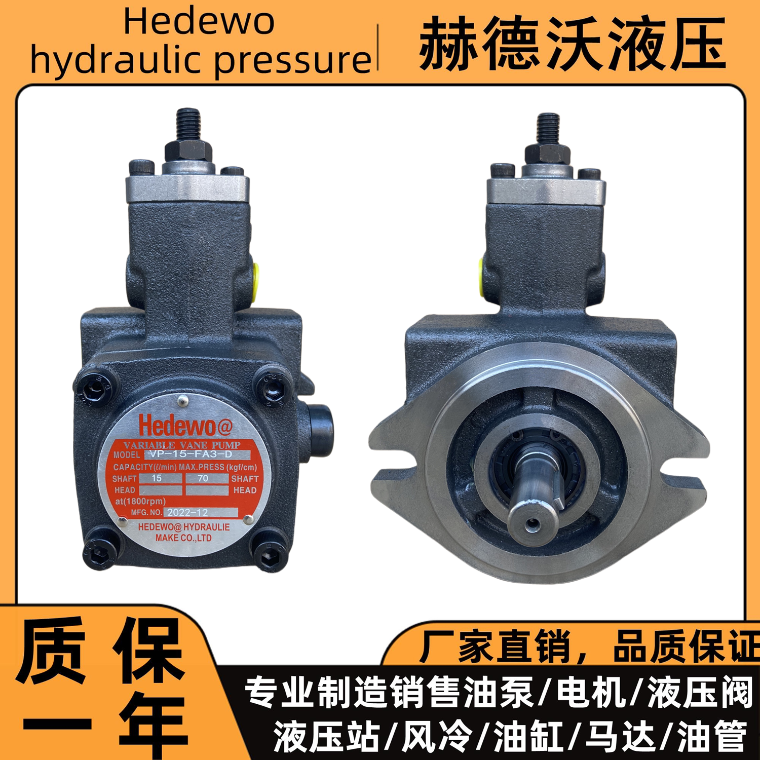 Hydraulic Oil Pump - VP Series - Variable Blade Pump - Large Shaft ...