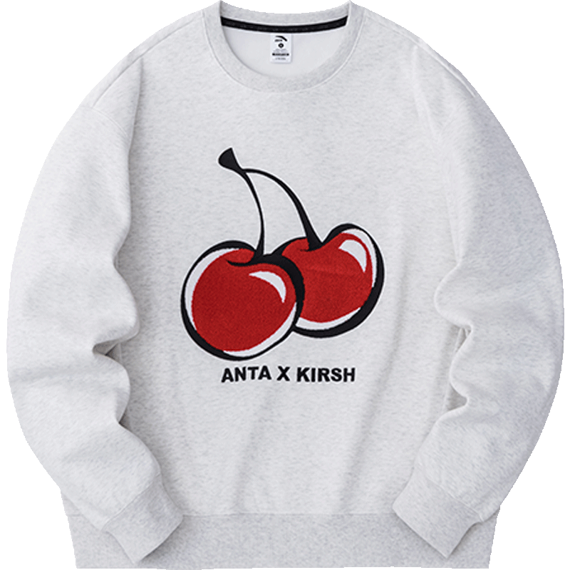 Anta KIRSH joint model 丨 big cherry pullover plus velvet sweater women ...