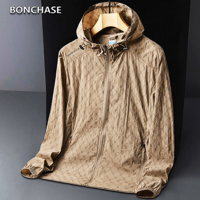 Summer sun protection clothing for men, loose, breathable, thin hooded ...