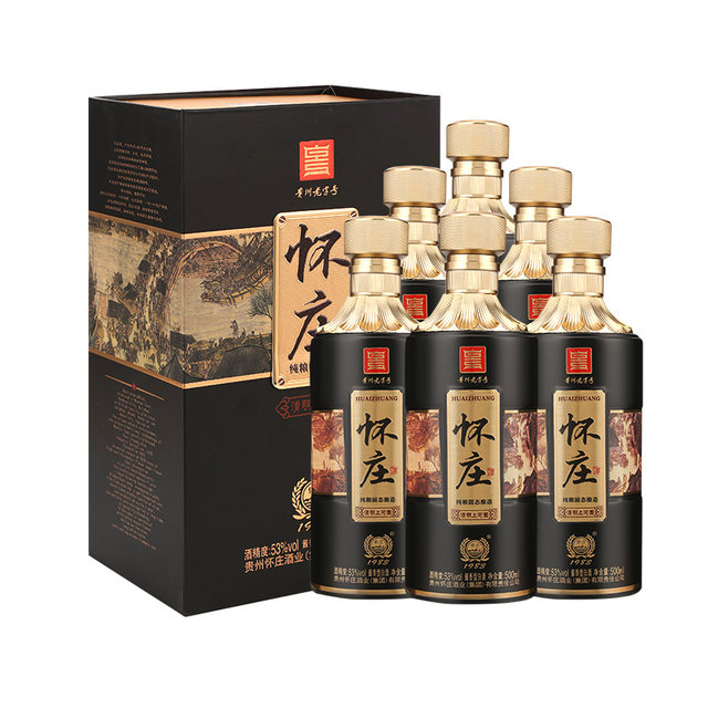 Guizhou Huaizhuang 53 -degree sauce -flavored liquor Qingming Shanghe Tu Pure Grain Wine 500ml*6 ...