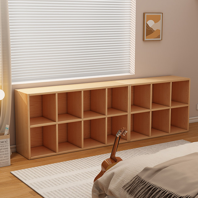 Bookshelf floor storage shelf simple solid wood shelf children's ...