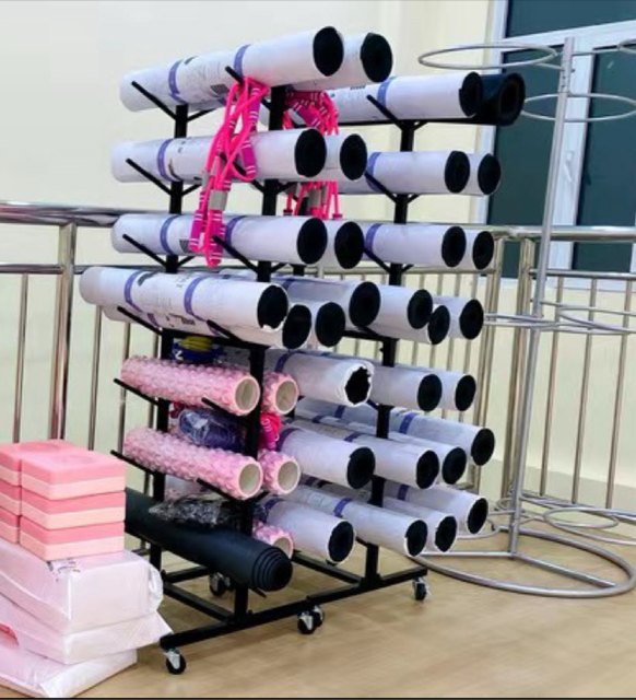 Large-capacity yoga mat storage rack yoga studio multi-layer organizer ...
