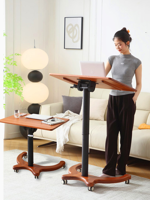 Renxin solid wood lifting computer desk can fold the mobile small ...