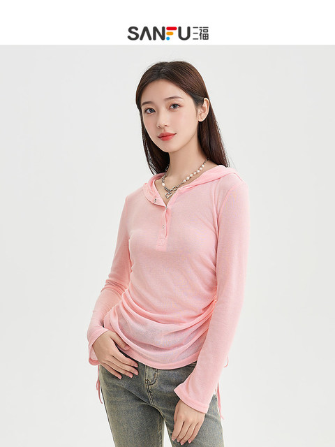 Sanfu Early Autumn Top 2025 new niche design slightly transparent ...